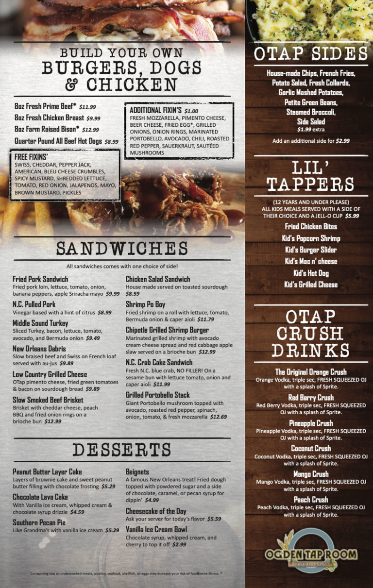 Curbside Pickup Available! || Ogden Tap Room 910-821-8185